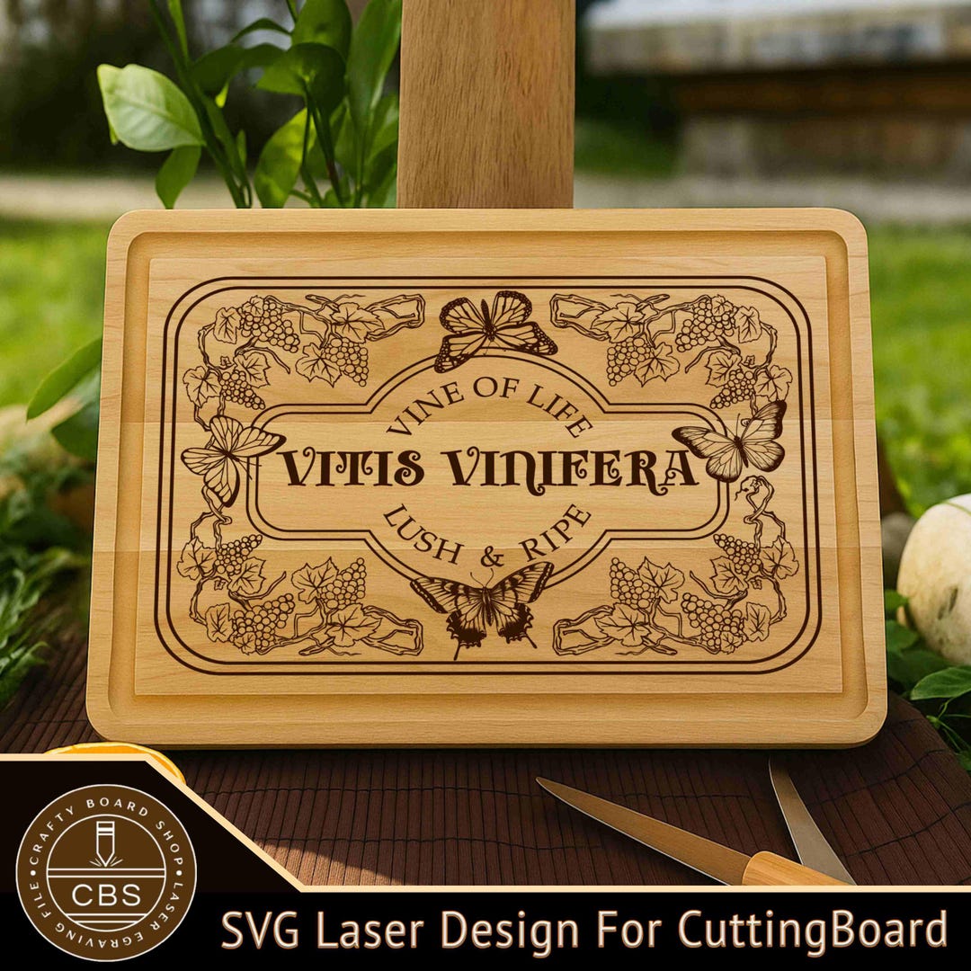 Vine of Life Cutting Board Laser Engraving Design (SVG, PNG) - Digital ...