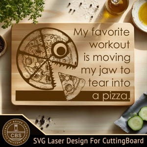 Pizza Cutting Board SVG File: Laser Engraving Design (digital Download ...