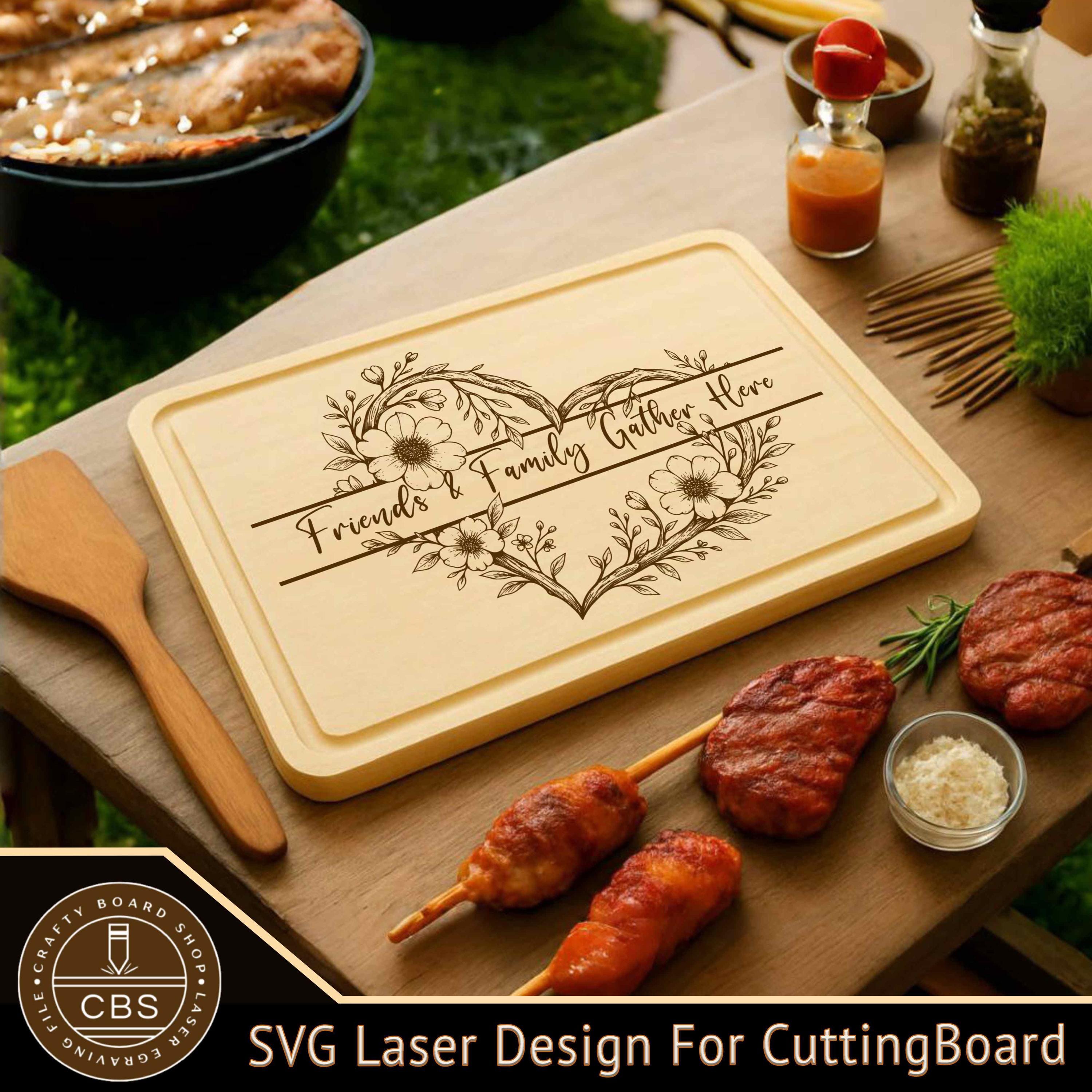 Friends Cutting Board SVG File: Laser Engraving Design (digital ...