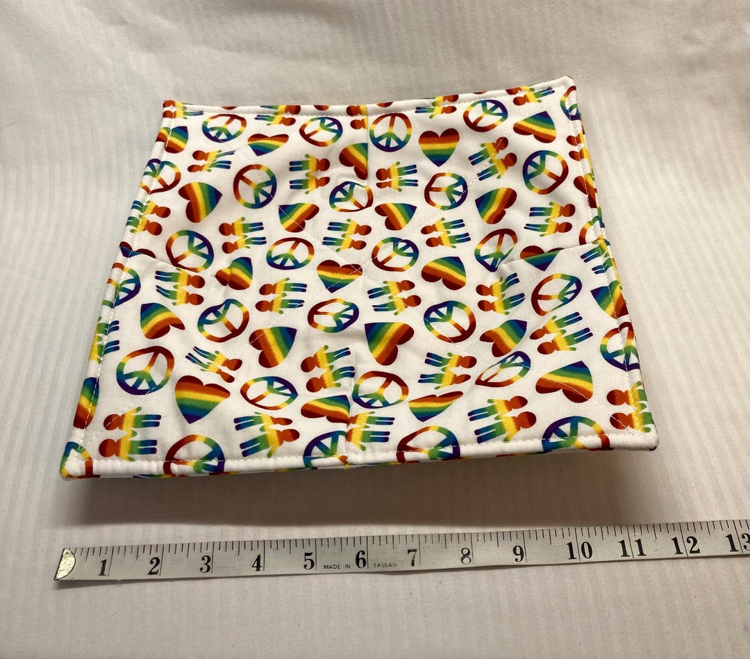 Plate Cozy - 12" Rainbow Peace Signs, Couples, and Hearts - Microwave ...