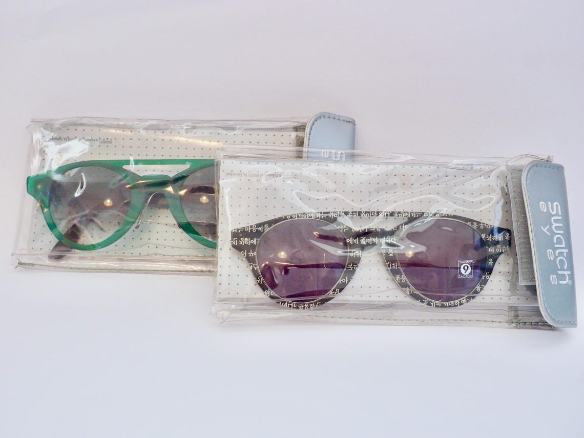 90s Vintage Swatch Eyes Sunglasses With 2 Designs - Green Aviator and ...
