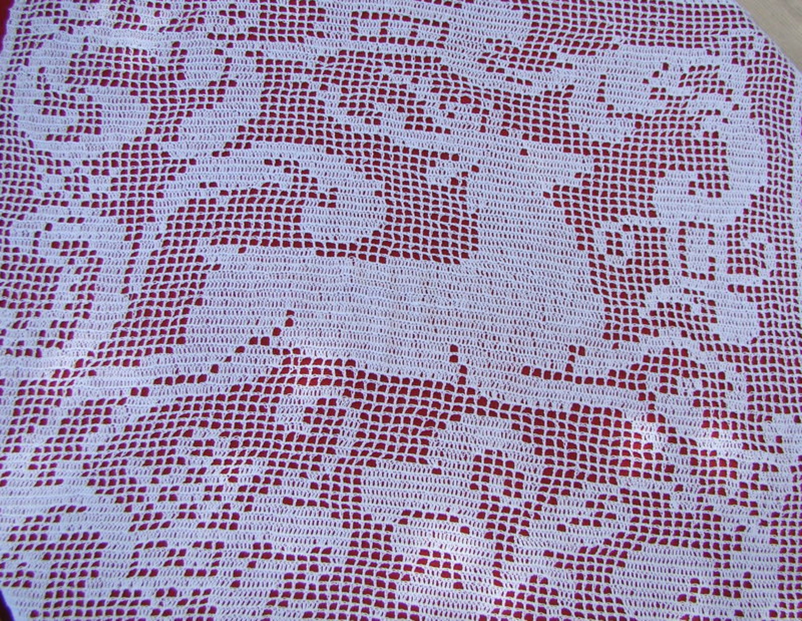 Leaping Deer Graceful Buck Filet Crocheted Table Runner-ready - Etsy