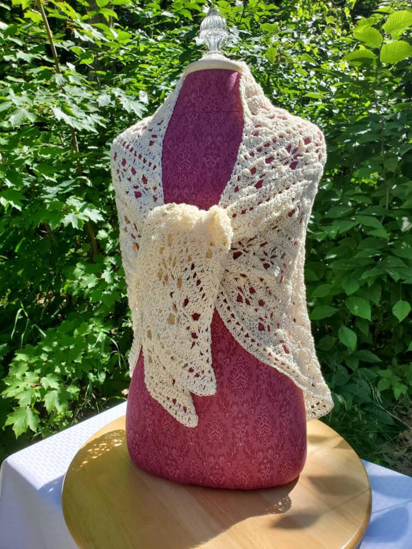 Crochet Shawl, Bridal Accessory, Openwork Lace Shawl, Mothers Day Shawl ...