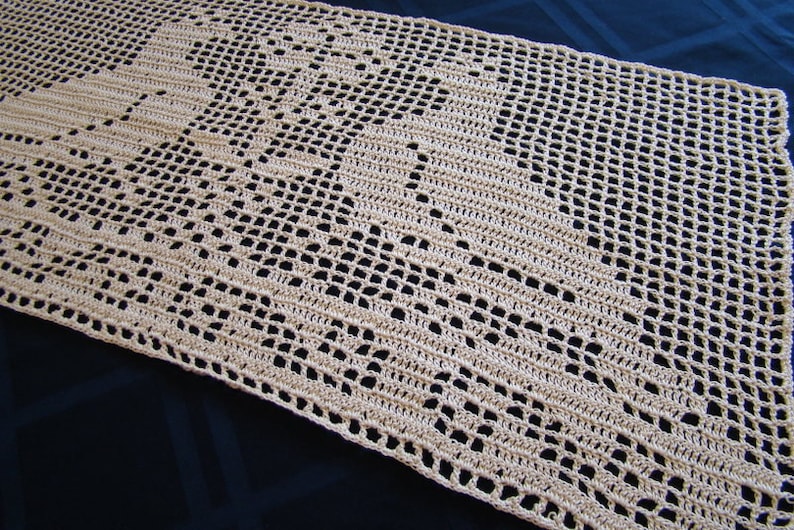 Mourning Doves Filet Crochet Table Runner - Etsy