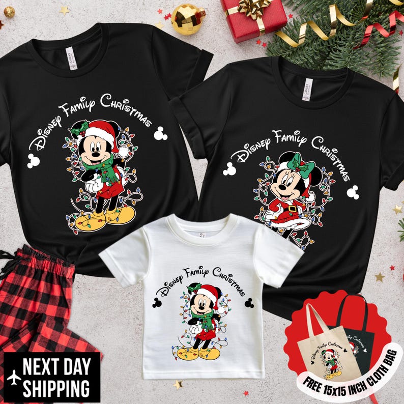 Disney Family Shirts: Mickey Minnie Holiday Tees - Soft Cotton, Unisex ...