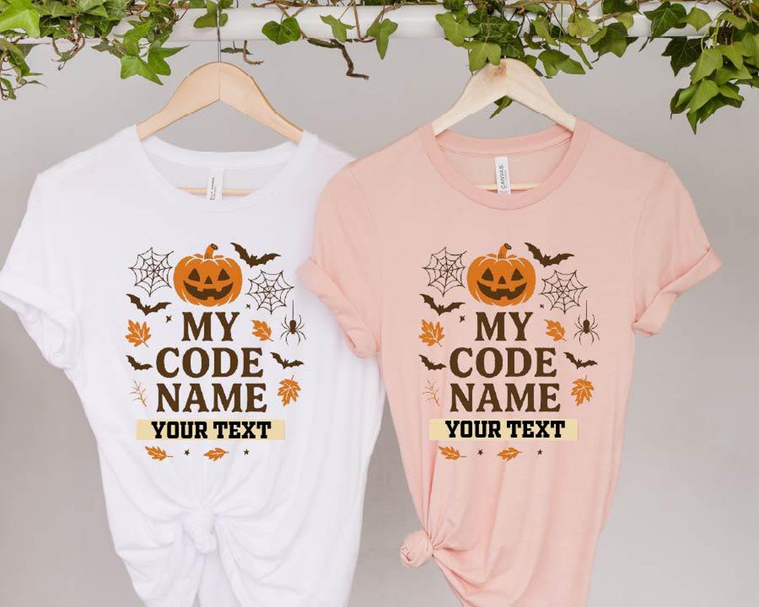 Custom "my Code Name" Halloween T-shirt: Personalized Spooky Party Gift ...