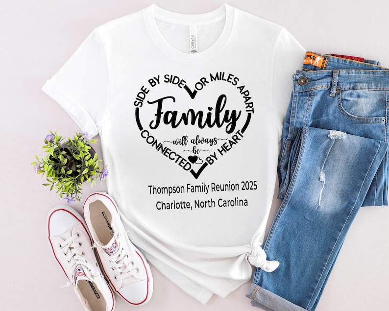 Family Reunion T-shirt: Personalized Names, United by Heart - Etsy