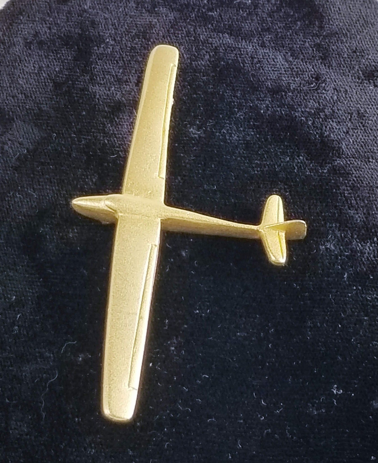 Airplane Pin Gold Tone Metal Very Old Sleek Look Plane With Just a Hook ...