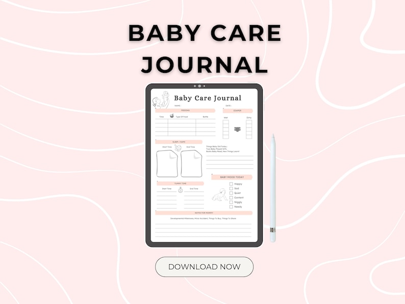 Printable Daily Baby Care Journal | Feeding Tracker | Baby Tracking ...
