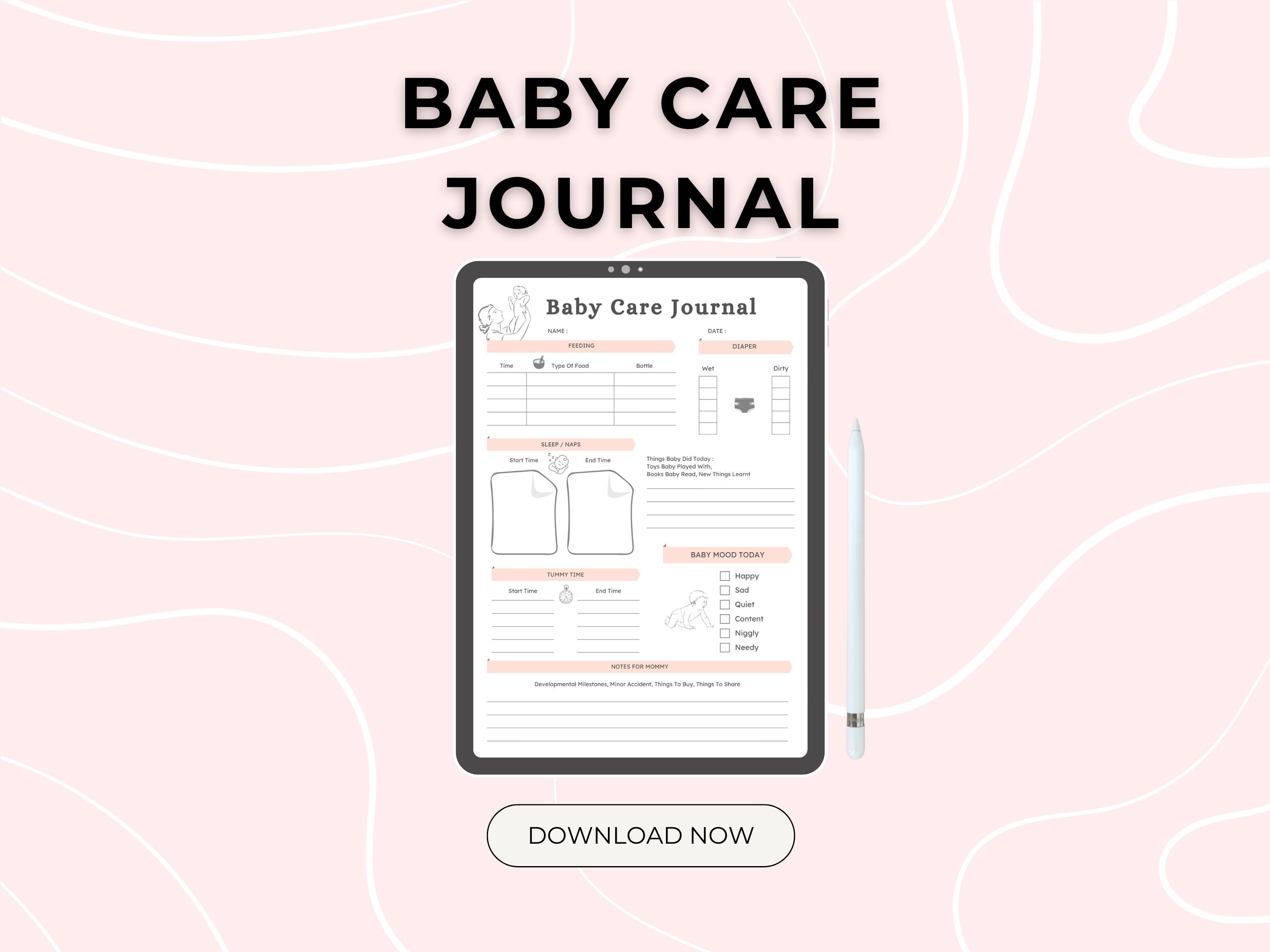 Printable Daily Baby Care Journal | Feeding Tracker | Baby Tracking ...