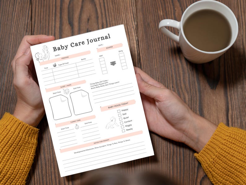 Printable Daily Baby Care Journal | Feeding Tracker | Baby Tracking ...