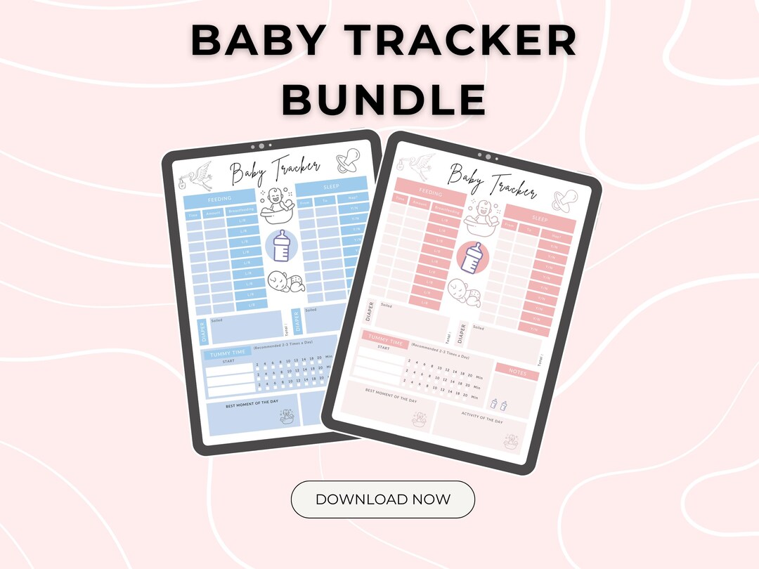 Bundle Printable Baby Tracker | Feeding Naps and Diaper Log | Tummy ...