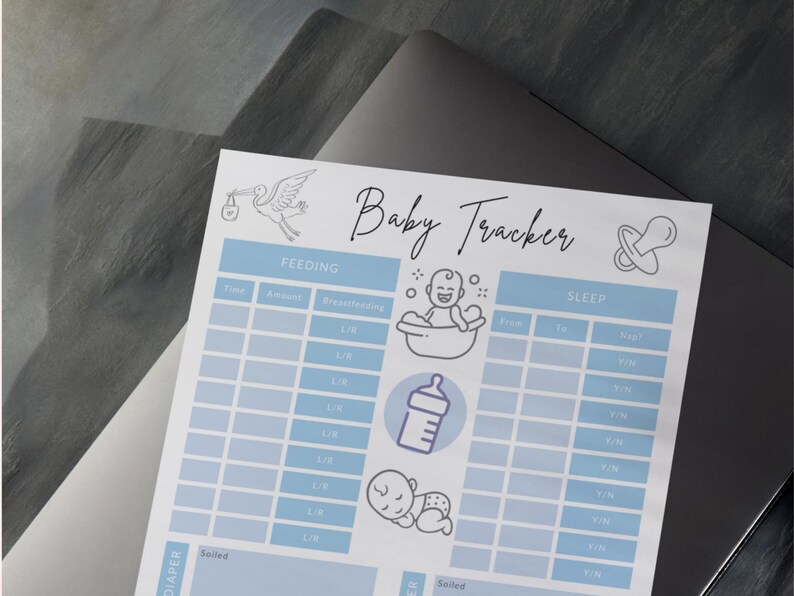 Printable Baby Tracker | Feeding Naps and Diaper Log | Tummy Time and ...