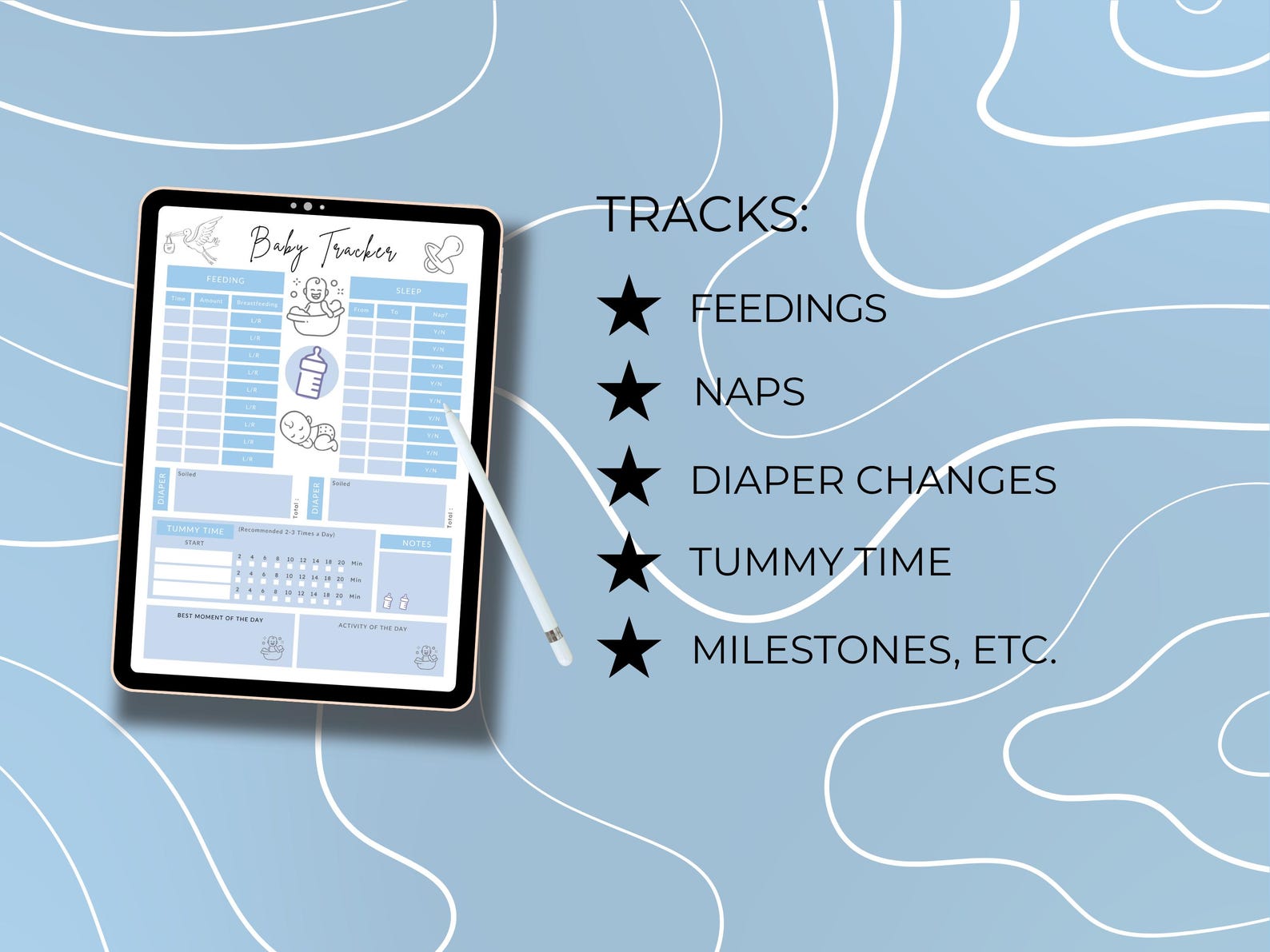 Printable Baby Tracker | Feeding Naps and Diaper Log | Tummy Time and ...