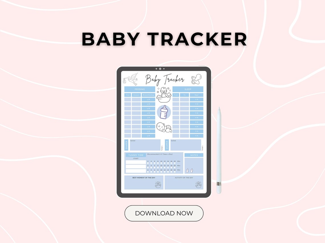 Printable Baby Tracker | Feeding Naps and Diaper Log | Tummy Time and ...