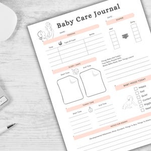 Printable Daily Baby Care Journal | Feeding Tracker | Baby Tracking ...
