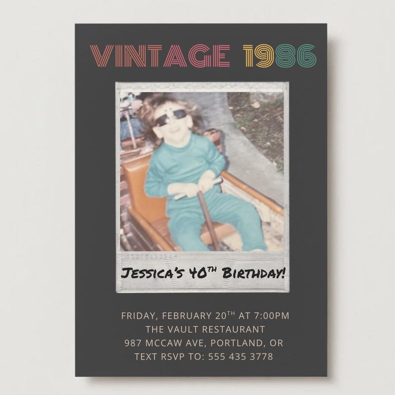 Birthday Invitation 1986 - Etsy UK