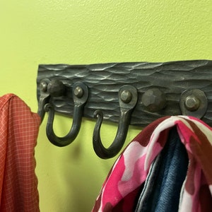 Forged Key Rack or Coat Rack With Heavy Texture - Made in USA - Etsy