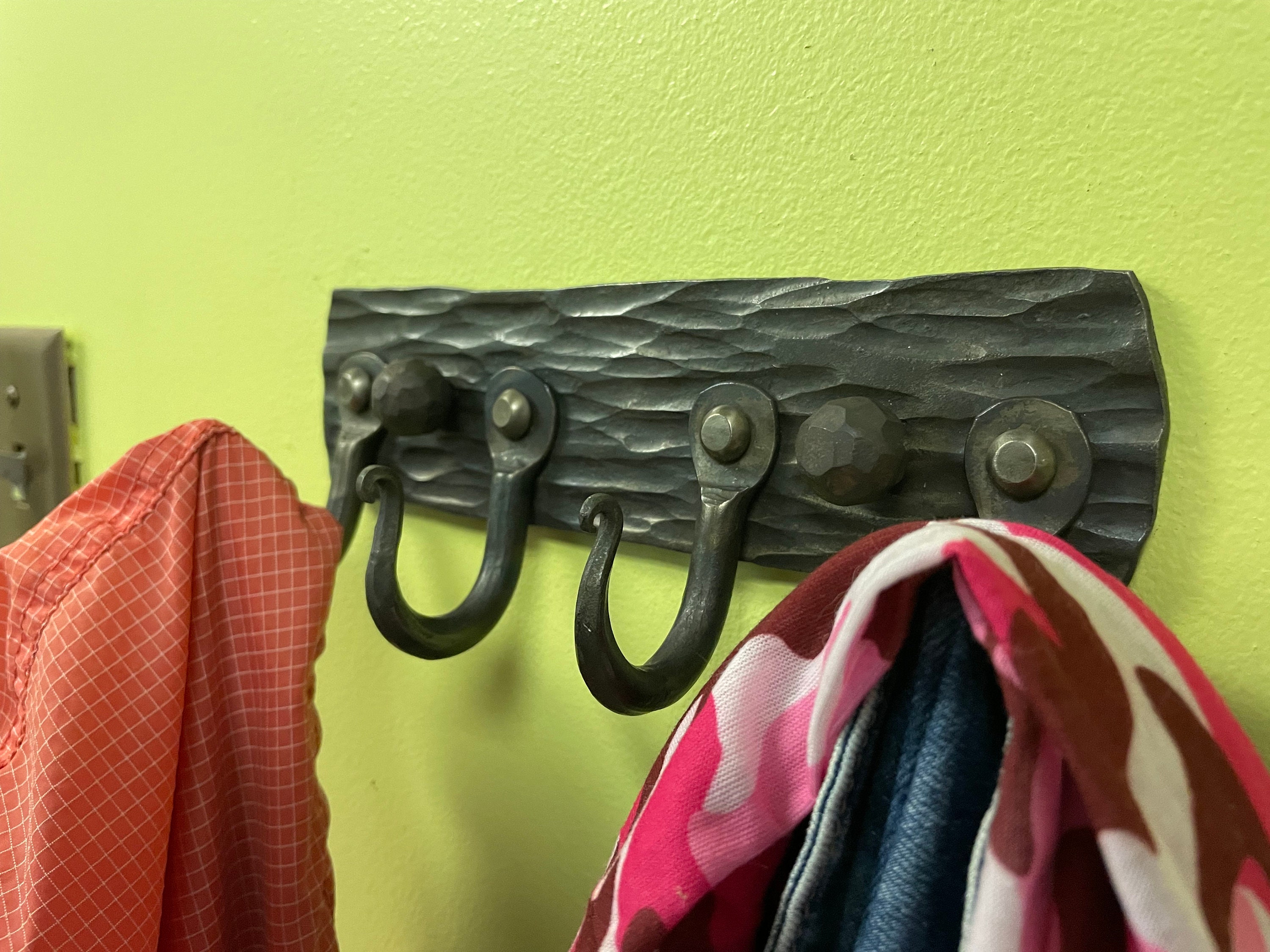 Forged Key Rack or Coat Rack With Heavy Texture - Made in USA - Etsy