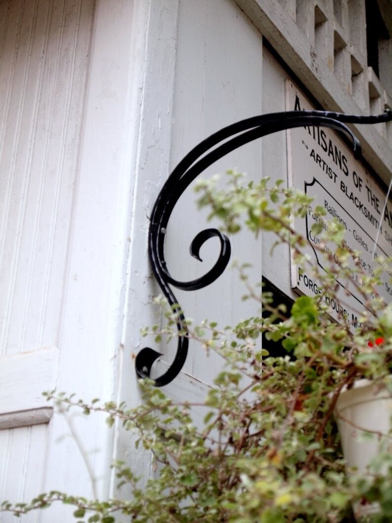 Hand Forged Plant Hanger Outdoor Plant Bracket - Made in USA - Etsy