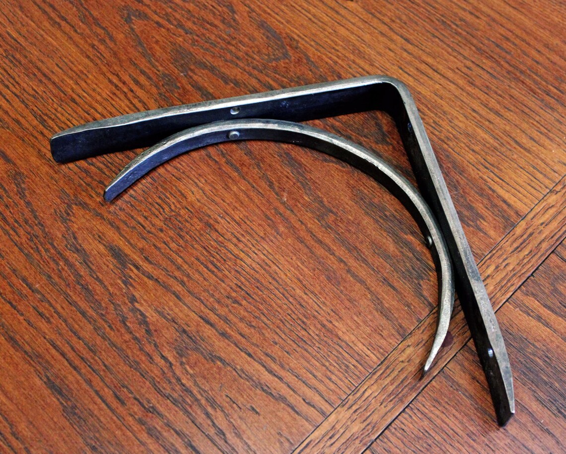 Hand Forged Metal Shelf Bracket, Crescent Design - Style 04 - Made in ...