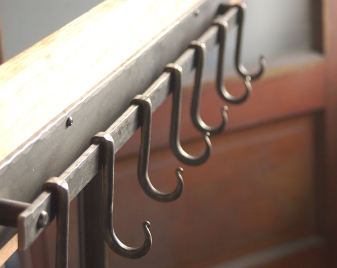 Hand Forged Rack, Blacksmith Made, Coat Hat Towel Rack - Etsy