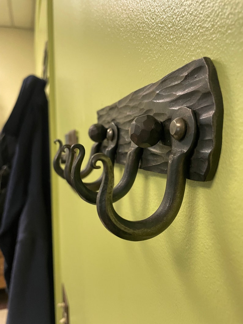 Forged Key Rack or Coat Rack With Heavy Texture - Made in USA - Etsy