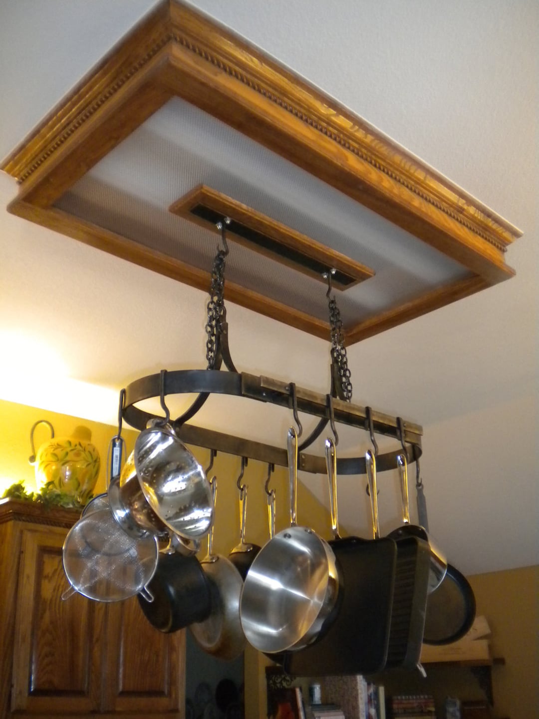 Hanging Metal Pot Rack With 10 Hooks - Hand Forged by a Blacksmith ...