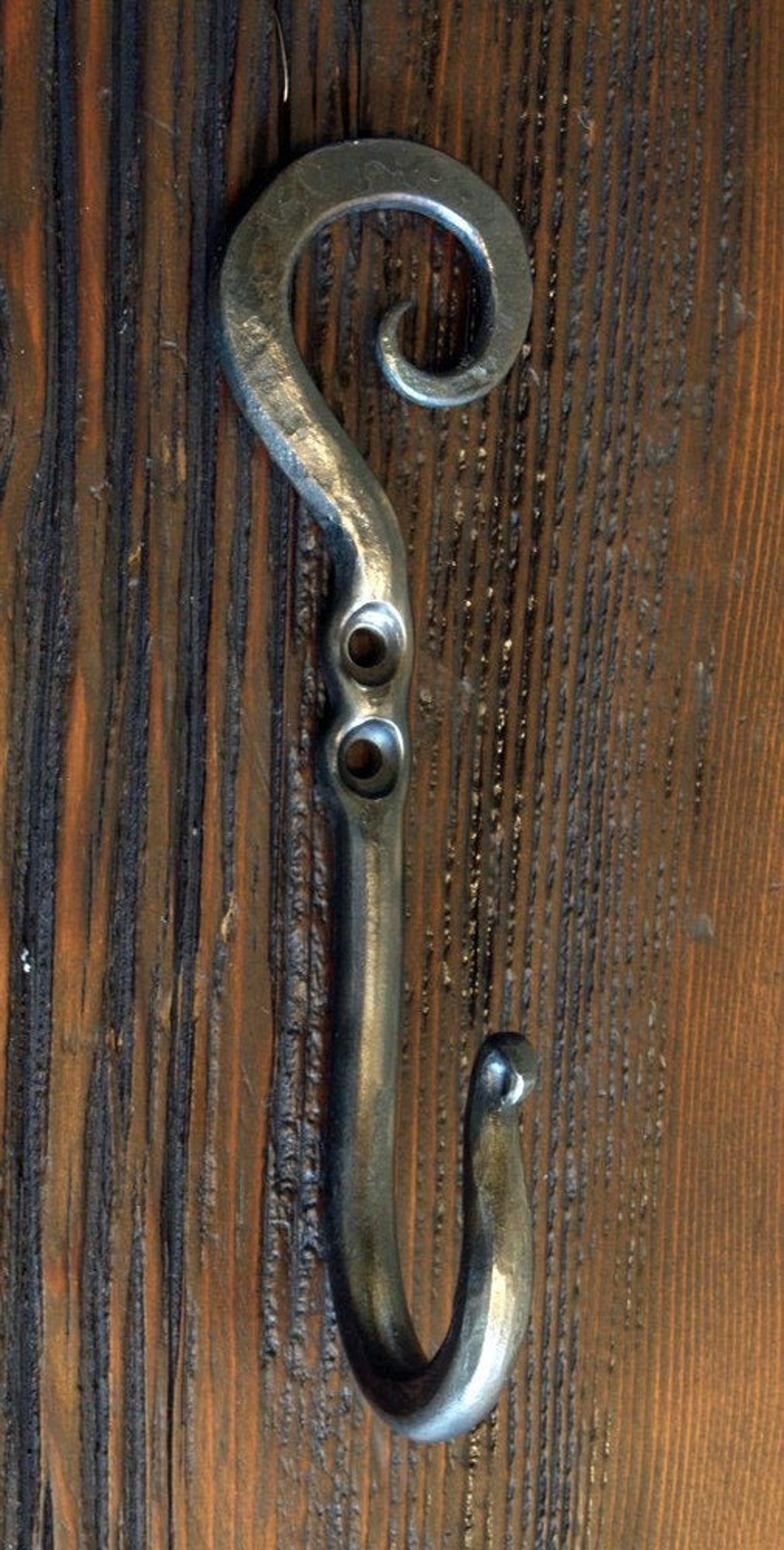 Wall Mounted Hook. Hand Forged by a Blacksmith. | Etsy