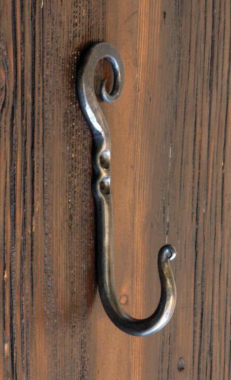 Wall Mounted Hook. Hand Forged by a Blacksmith. | Etsy
