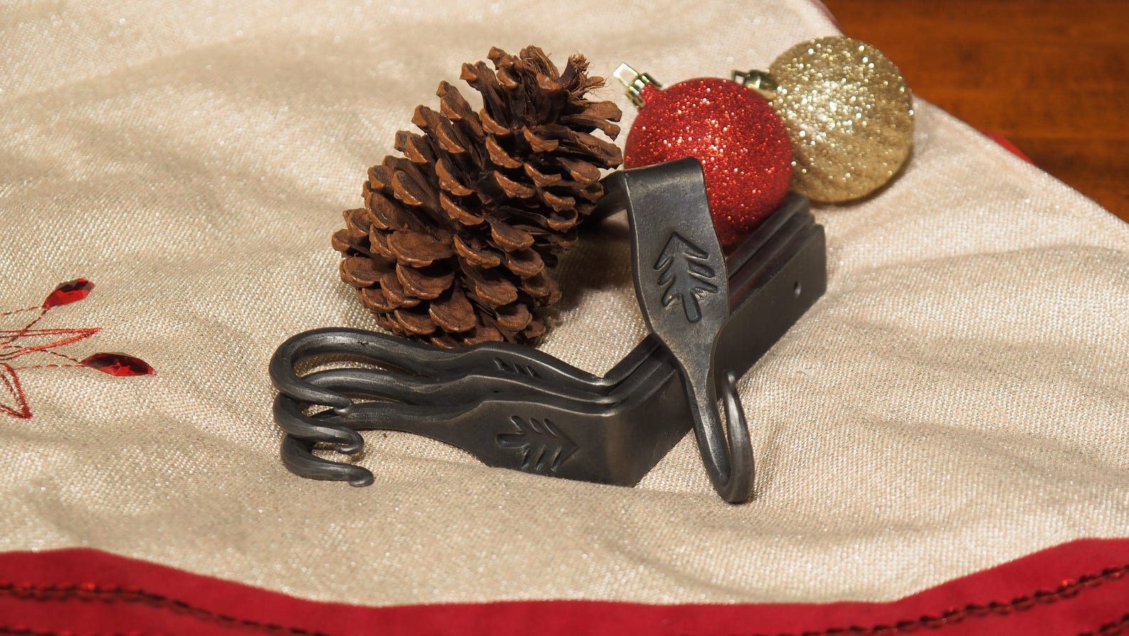 Forged Christmas Tree Mantle or Shelf Bracket Stockings Hook - Etsy