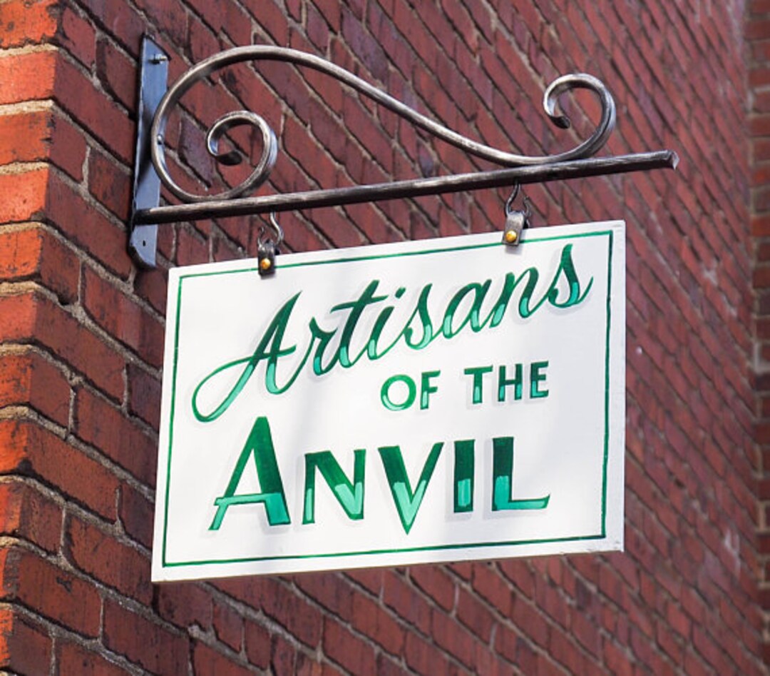 Hand Forged Sign Bracket - 36" ( Mounting Hooks 16" Apart ) - Style 1 ...