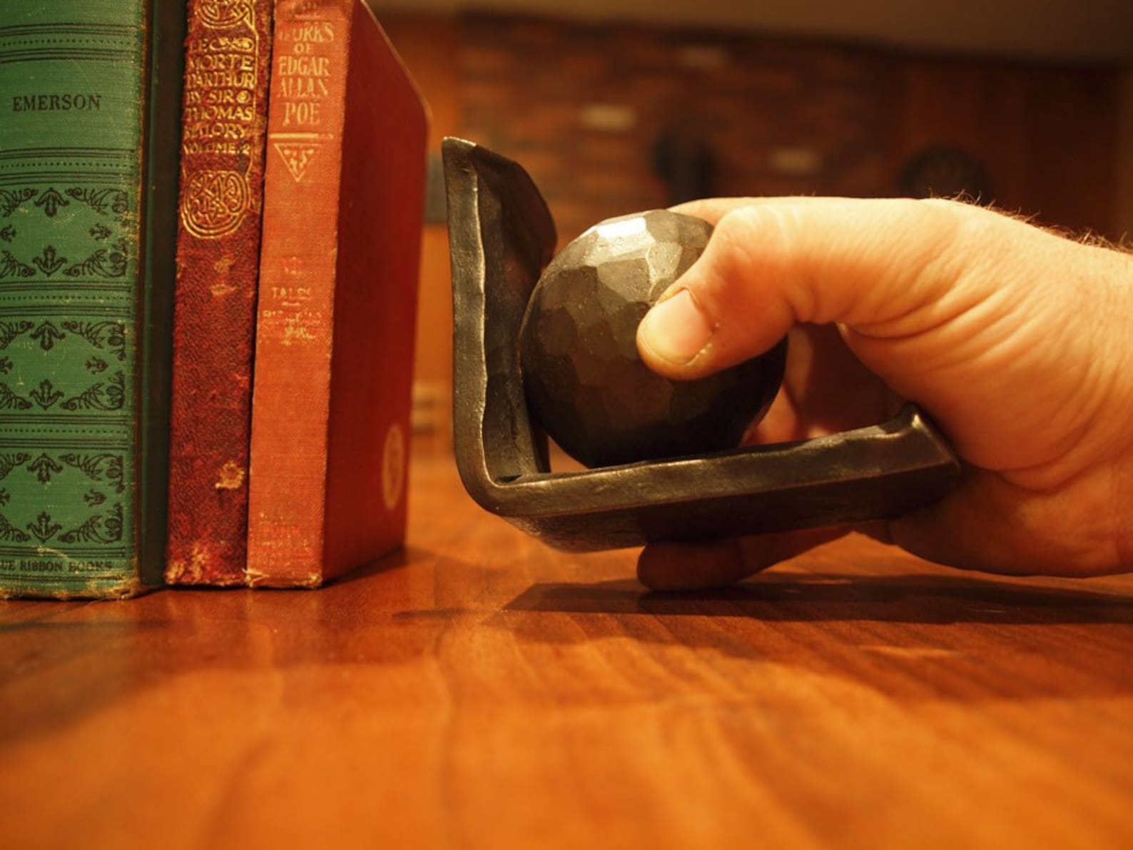 Pair of Forged Steel Ball Bookends - Etsy