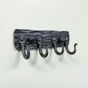 Forged Key Rack or Coat Rack With Heavy Texture - Made in USA - Etsy