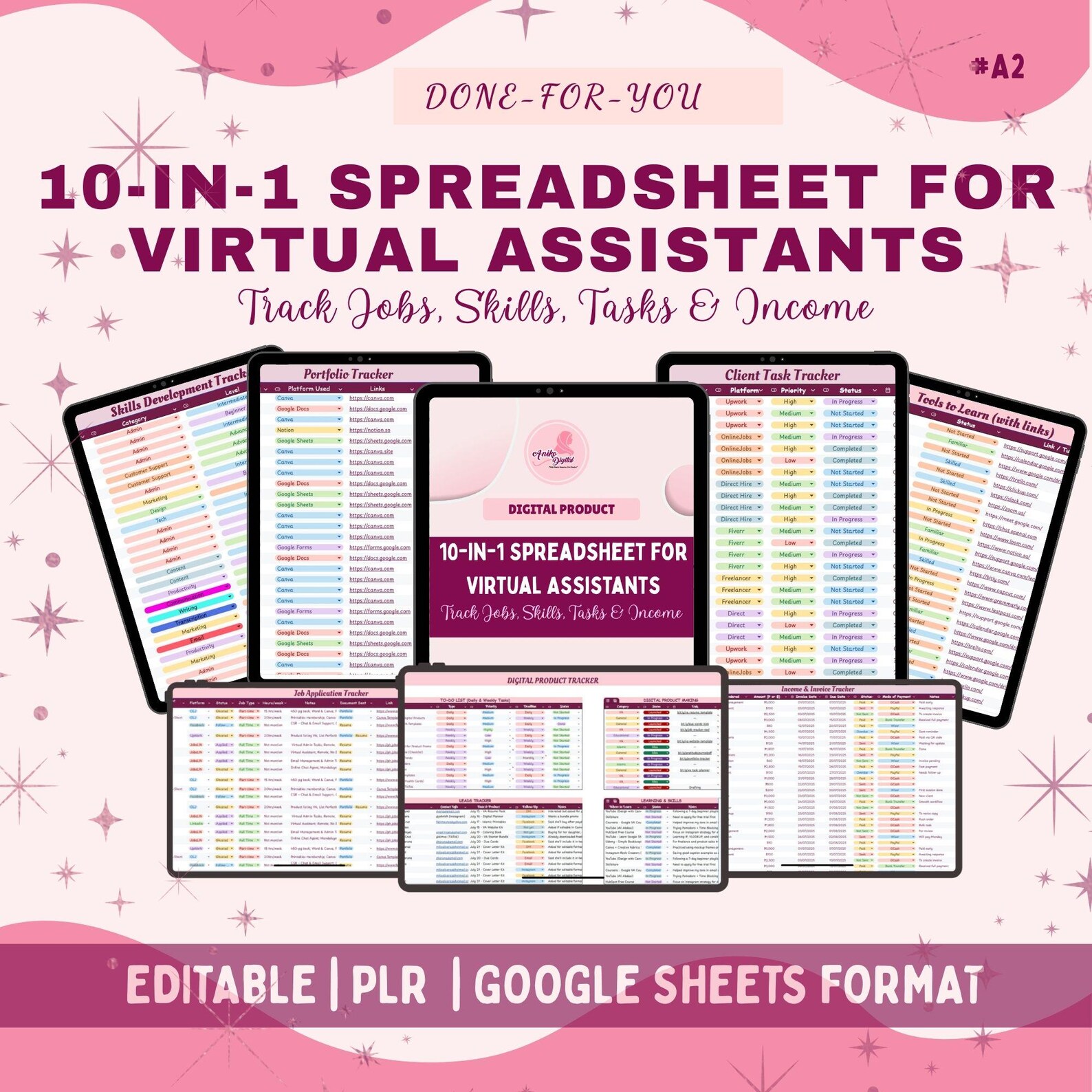 10-in-1 Spreadsheet for Virtual Assistants | Done-for-you | Editable ...