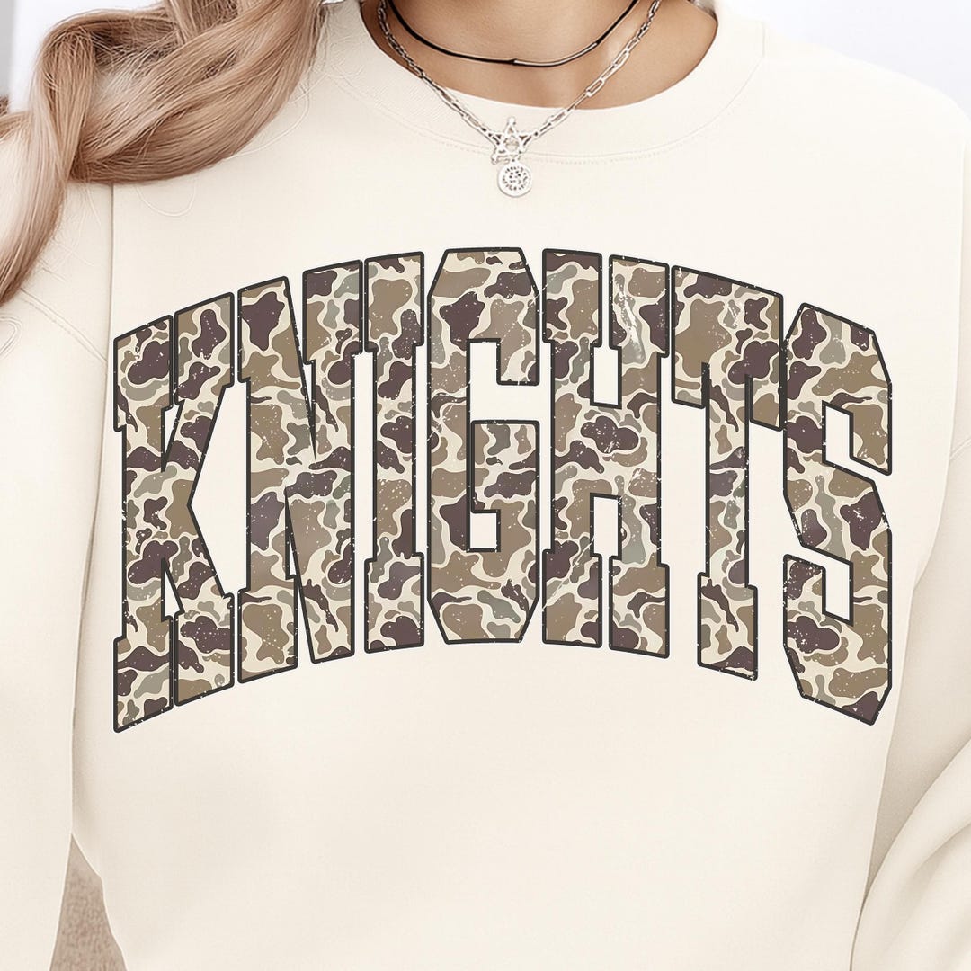 Knights Camo Design, Retro Arched Text PNG (digital Download) - Etsy