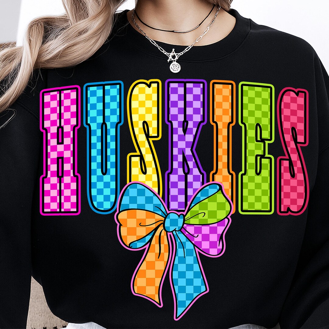 Huskies PNG, Checkered Letter School Spirit Design (digital Download ...