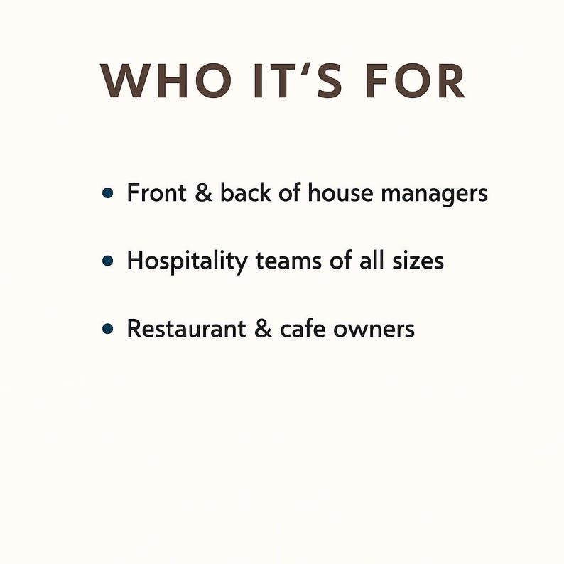 Restaurant Briefing Sheet Template | FOH BOH Shift Planner (editable ...