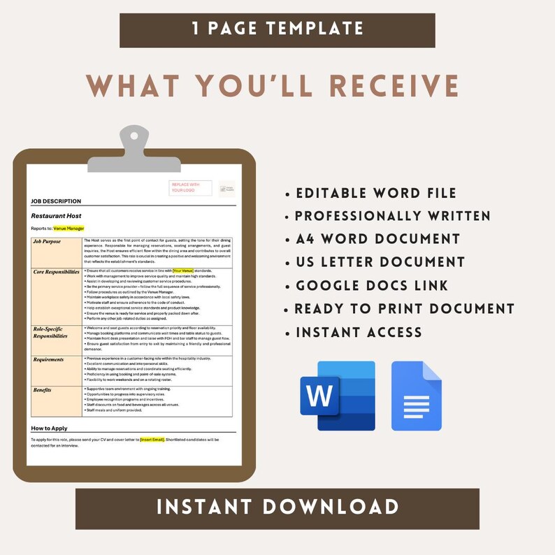 Restaurant Host Job Description Template | Hospitality Hiring ...