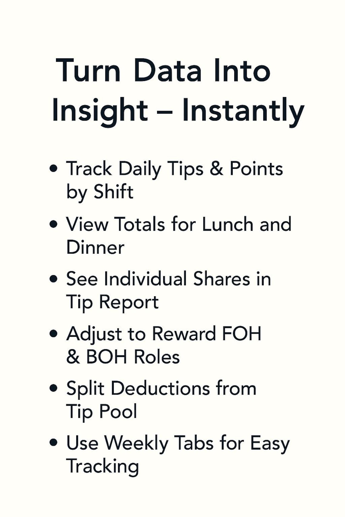 Tip and Gratuity Calculator Template | Role-based Split Sheet | Excel ...
