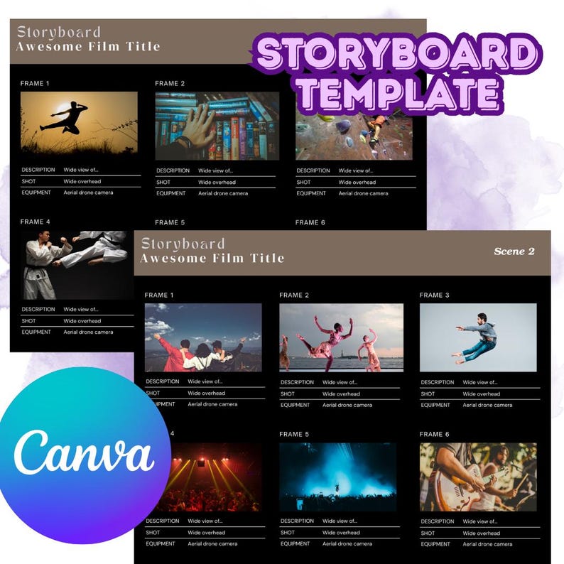 Film Storyboard Template: Director Planning Sheets (canva) - Etsy