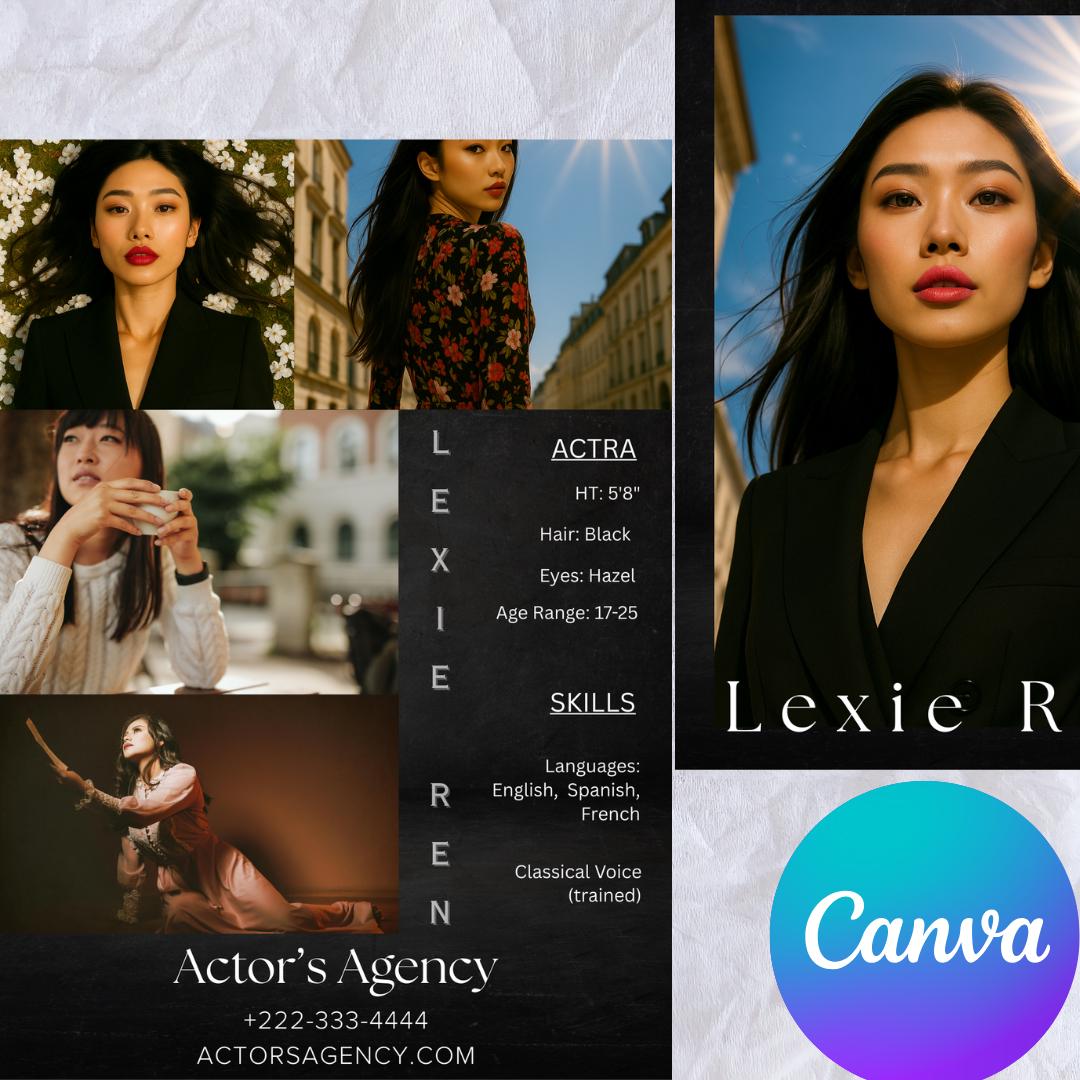 Actor Comp Card Template | Editable Double-sided Acting Resume ...