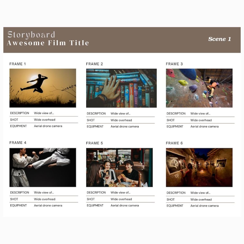 Storyboard Template | 3-page Editable Canva Layout | Filmmaker ...