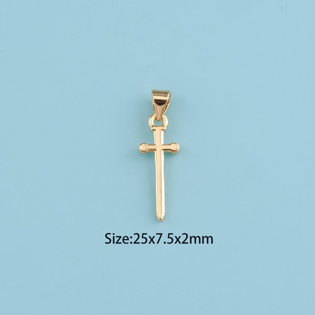 18K Gold Filled Sword Pendant,sword Charm,gifts for Mom, Holiday Gifts ...