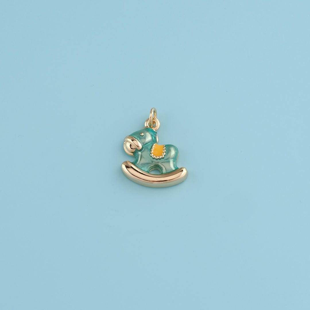 18K Gold Filled Enamel Trojan Horse Pendant,trojan Horse Charm Necklace ...