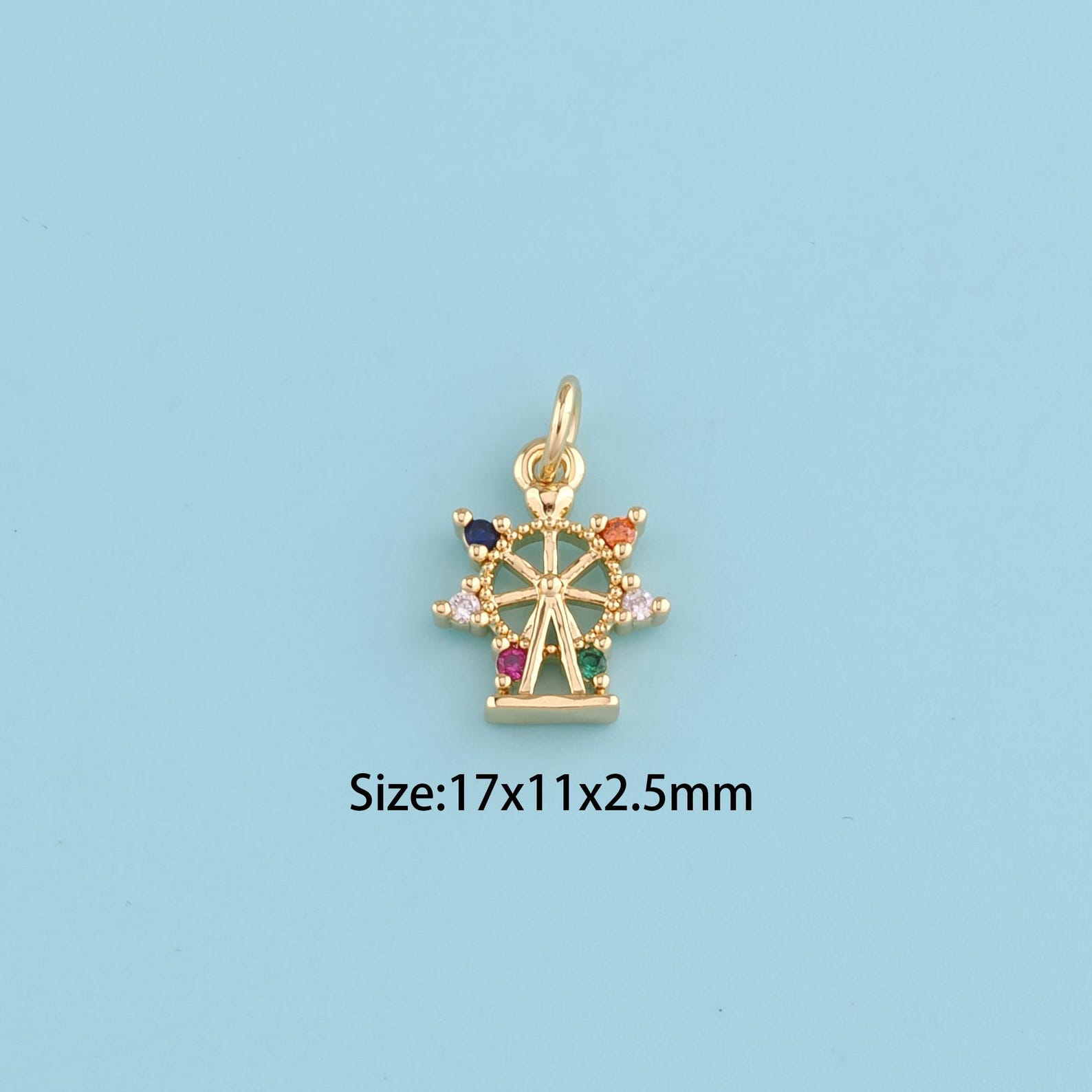 18K Gold Filled Ferris Wheel Pendant,ferris Wheel Charm,gift for Her ...