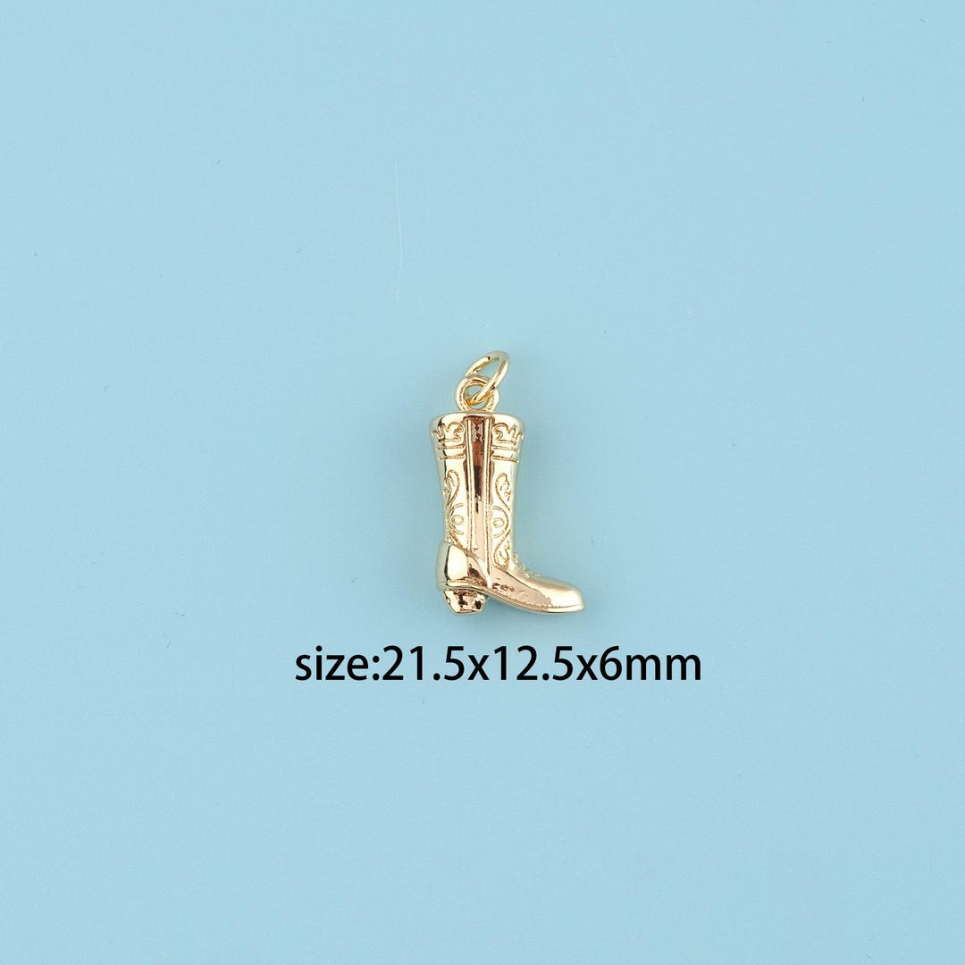 18K Gold Filled Cowboy Boots Pendant,cowboy Boots Charm,perfect Gift ...