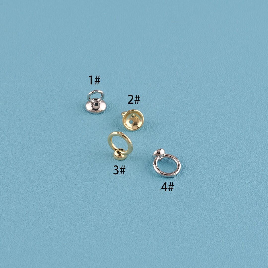 10pcs 18K Gold Filled Round Bead End Cap With Hole,caps With Rings ...