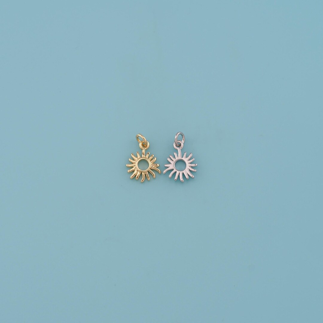 18K Gold Filled Sun Pendant,sun Charm Necklace Sunshine Necklace ...