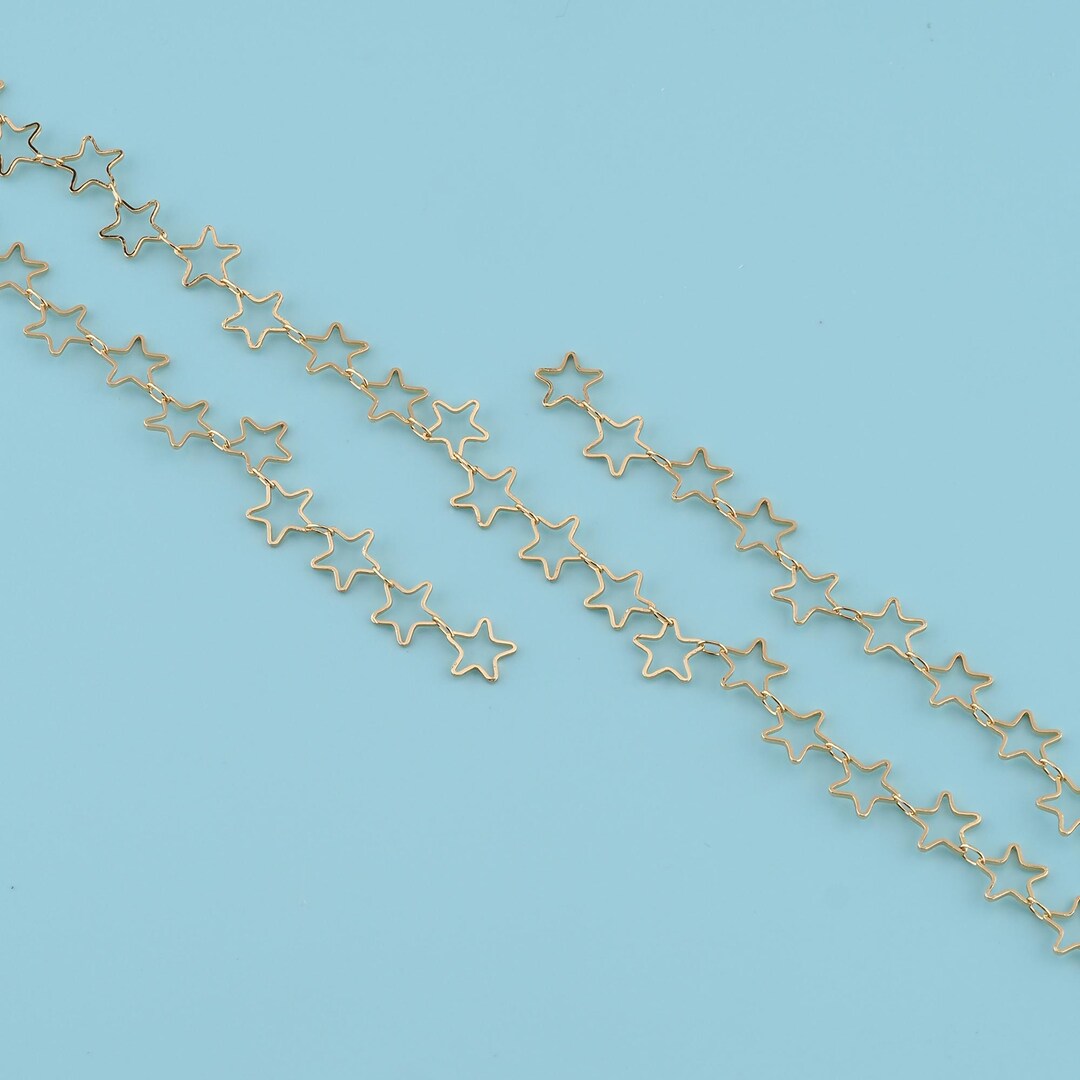 1 Meter 18K Gold Filled Star Shape Chain,star Chain,star Chain,chain ...